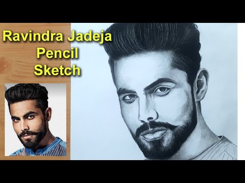 Ravindra Jadeja easy pencil sketch | Step by step drawing by beginners ...