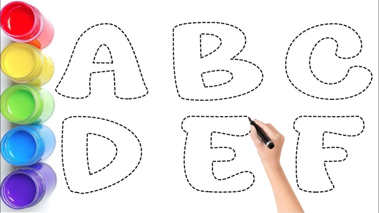 Let's Learn to Draw and Paint ABCDEF for Kids // Easy Step by Step ...