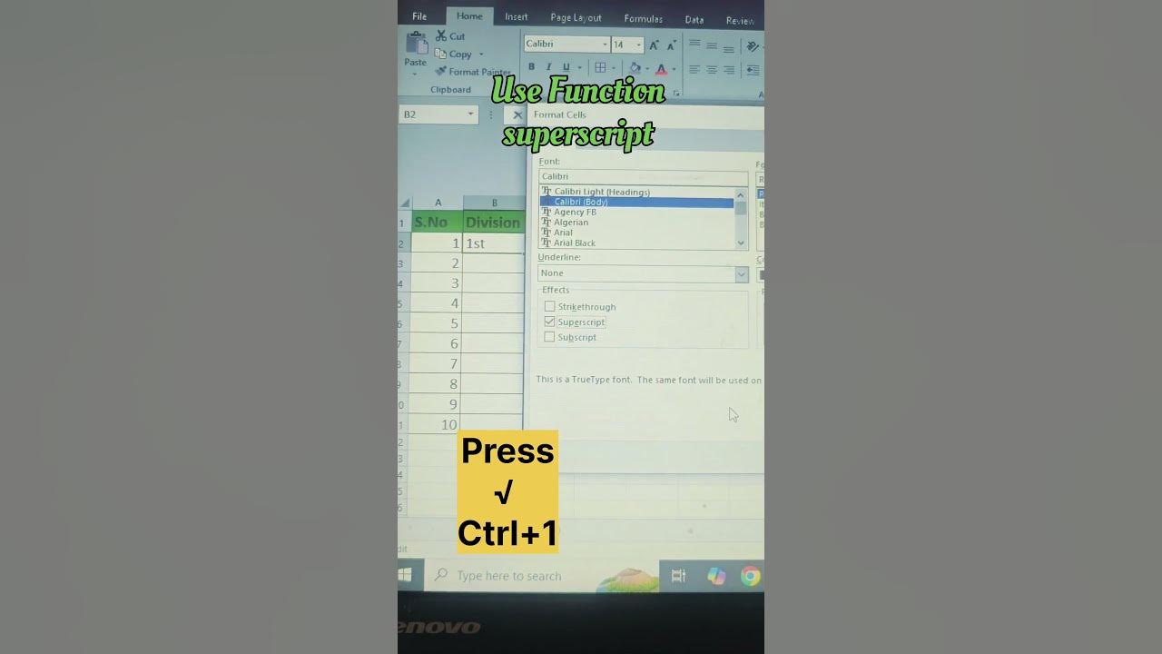 How To Use Superscript Function In Excel Mts All Teach Excelformula Exceltipsexcelgyan