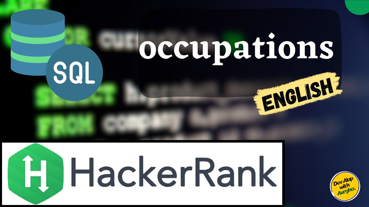 Occupations Hackerrank Sql Problem Solution English Youtube