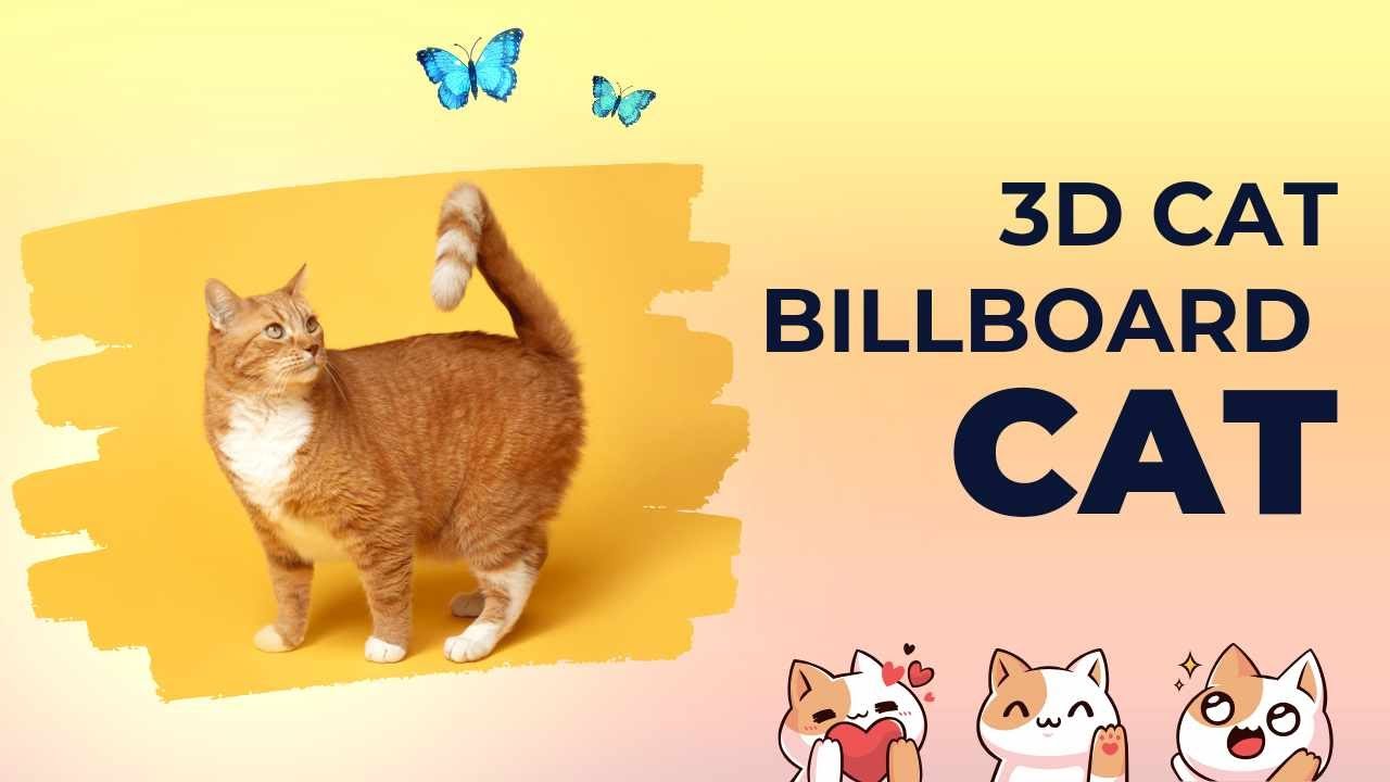 Satisfying 3d giant cat billboard#3d - YouTube