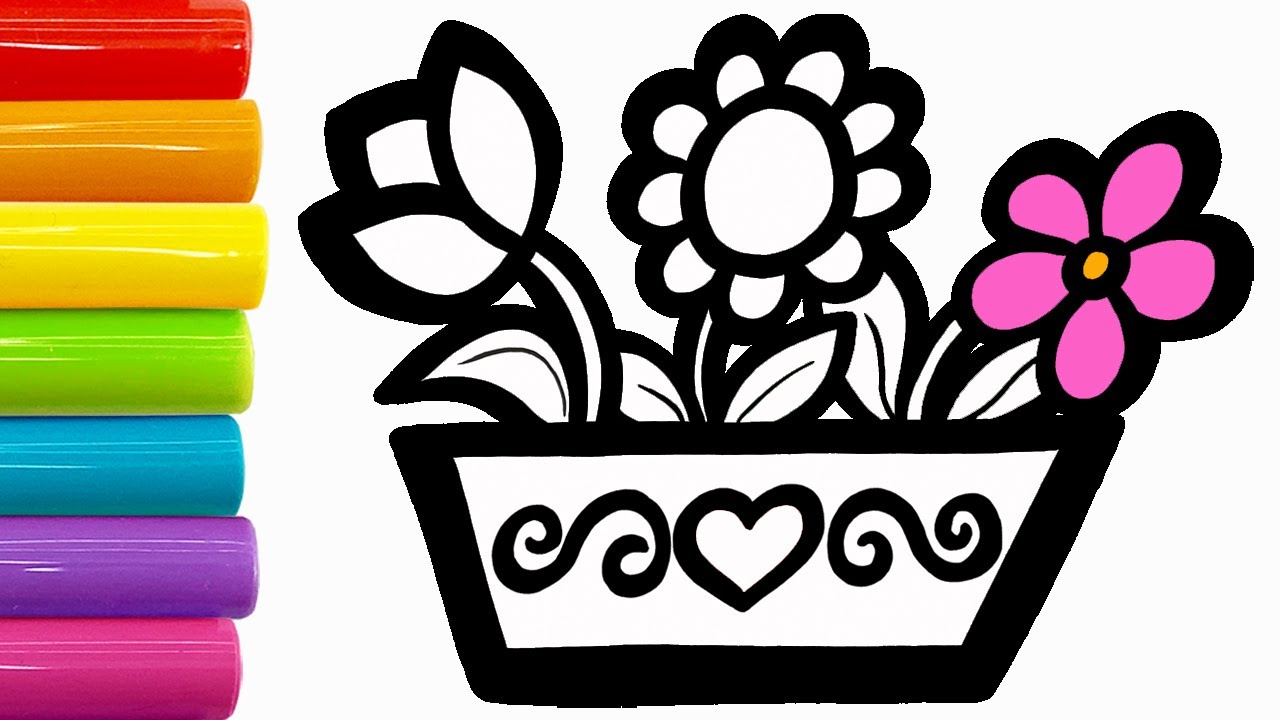 🌺Bolalar uchun yoqimli gulli idishlarni qanday chizish mumkin. How to ...