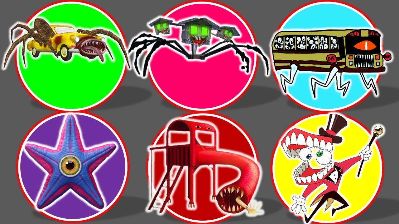 KUMPULAN MONSTER !! Among US Spider, Pikachu Train, Clown Eater, Shin ...
