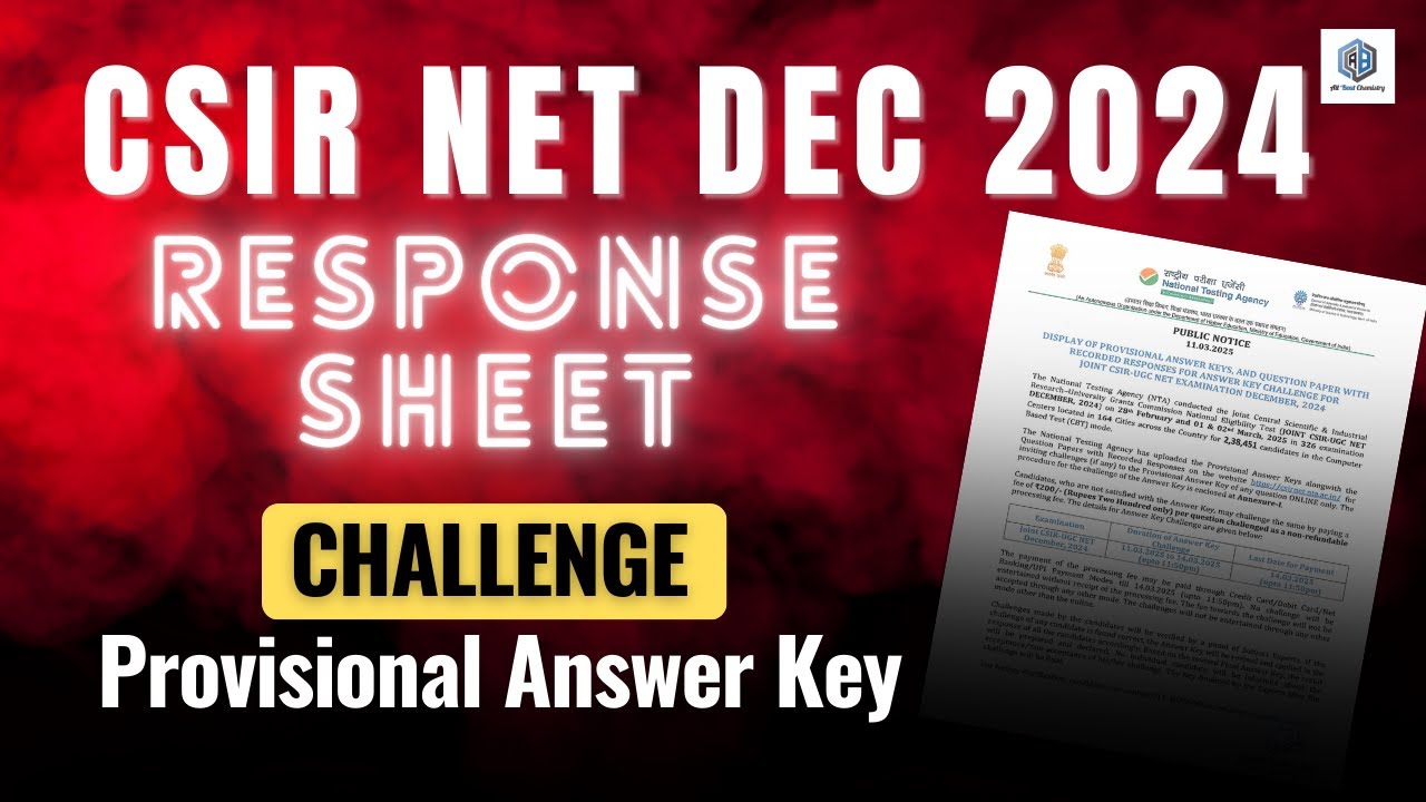CSIR DEC 2024: Response Sheet & Provisional Answer Key Available ...