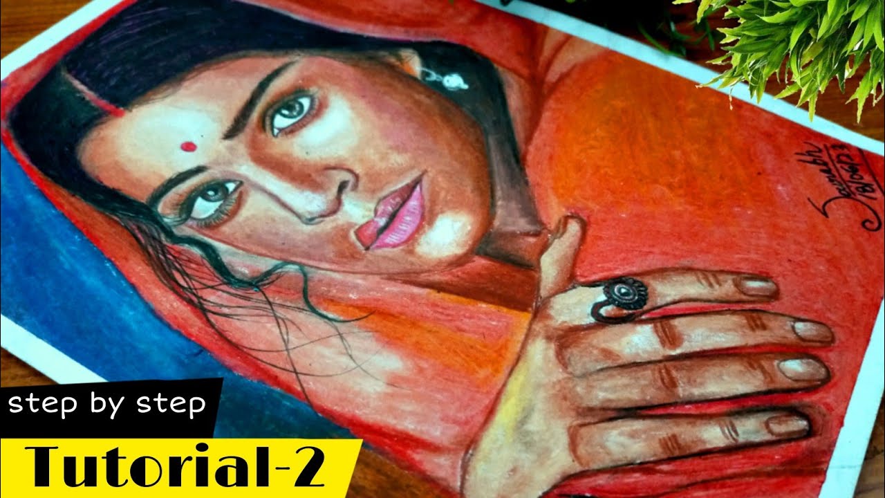 Kriti Sanon Drawing Tutorial | Adipurush | Oil Pastel Colour Artwork # ...