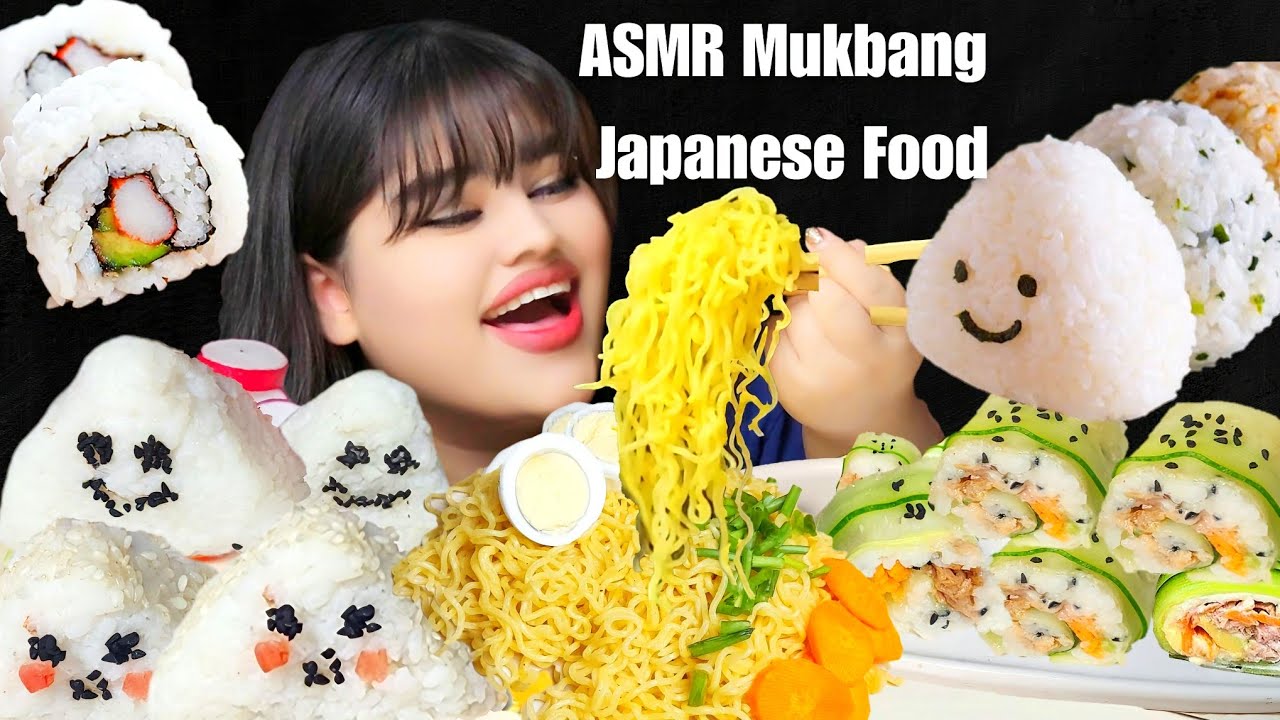 ASMR Mukbang Japanese Food 🍣 寿司, おにぎり, ラーメン | Sushi, Onigiri, Ramen ...