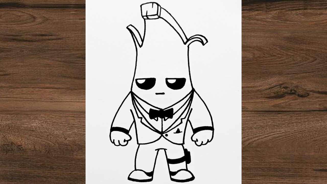 How to draw PEELY- FORTNITE │ EASY drawing tutorial for beginners ...