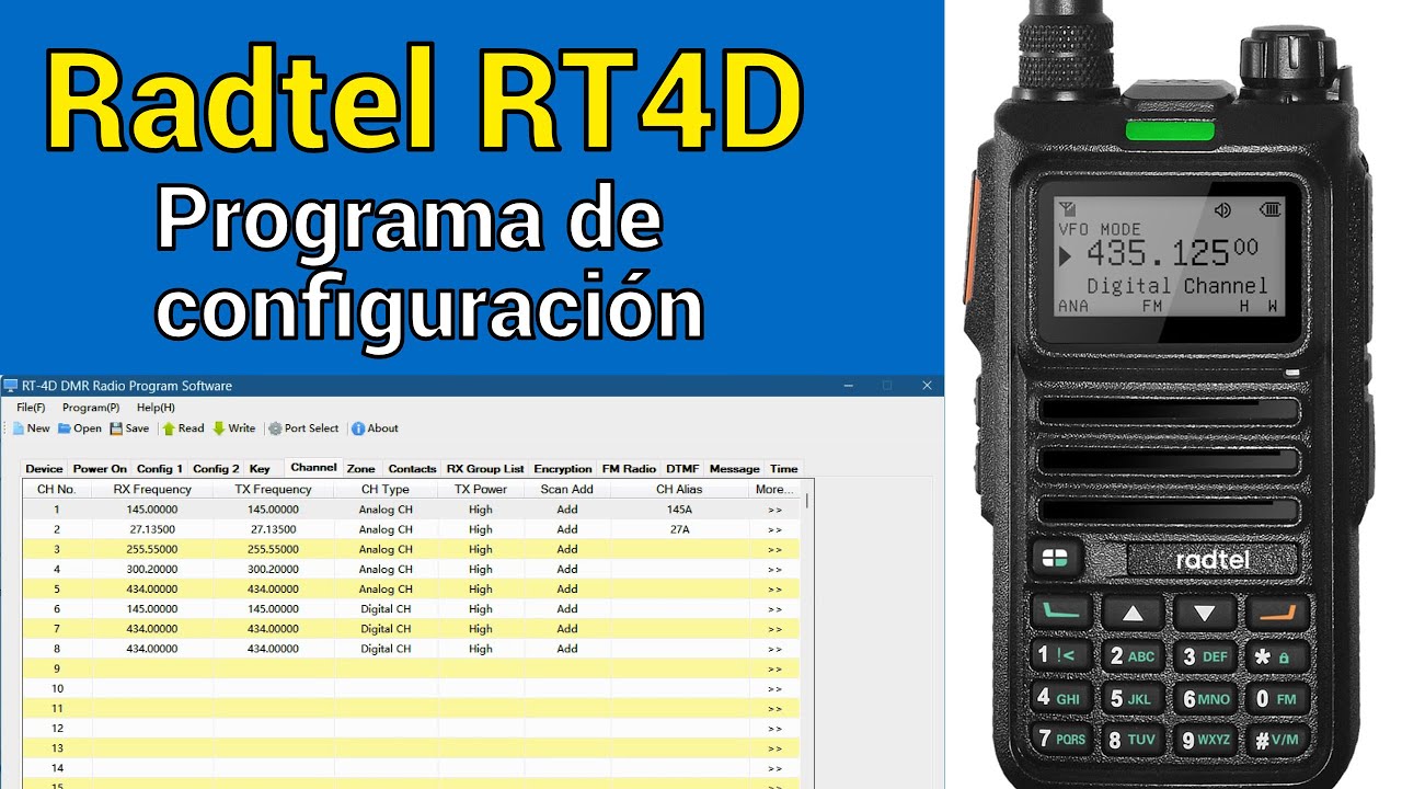 Radtel RT-4D | Programa de Configuración (CPS) para DMR paso a paso ...