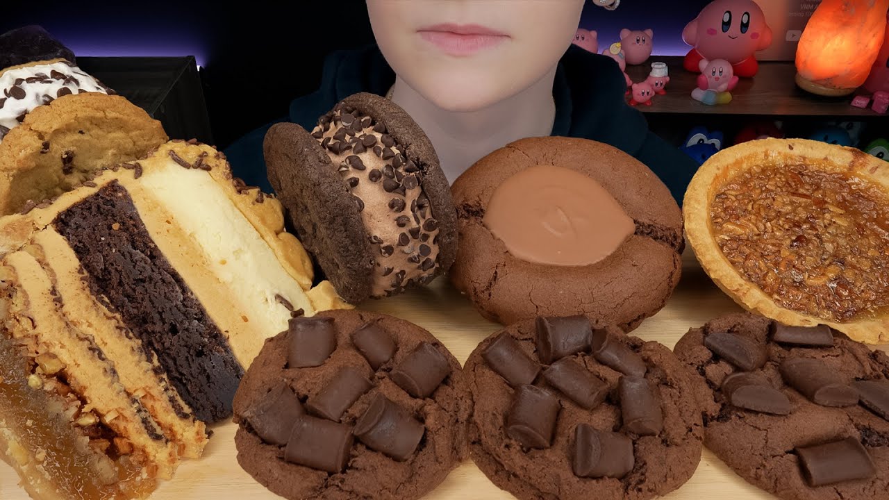ASMR Chocolate Desserts *Cake Cookies, Ice Cream Cookie Sandwich ...