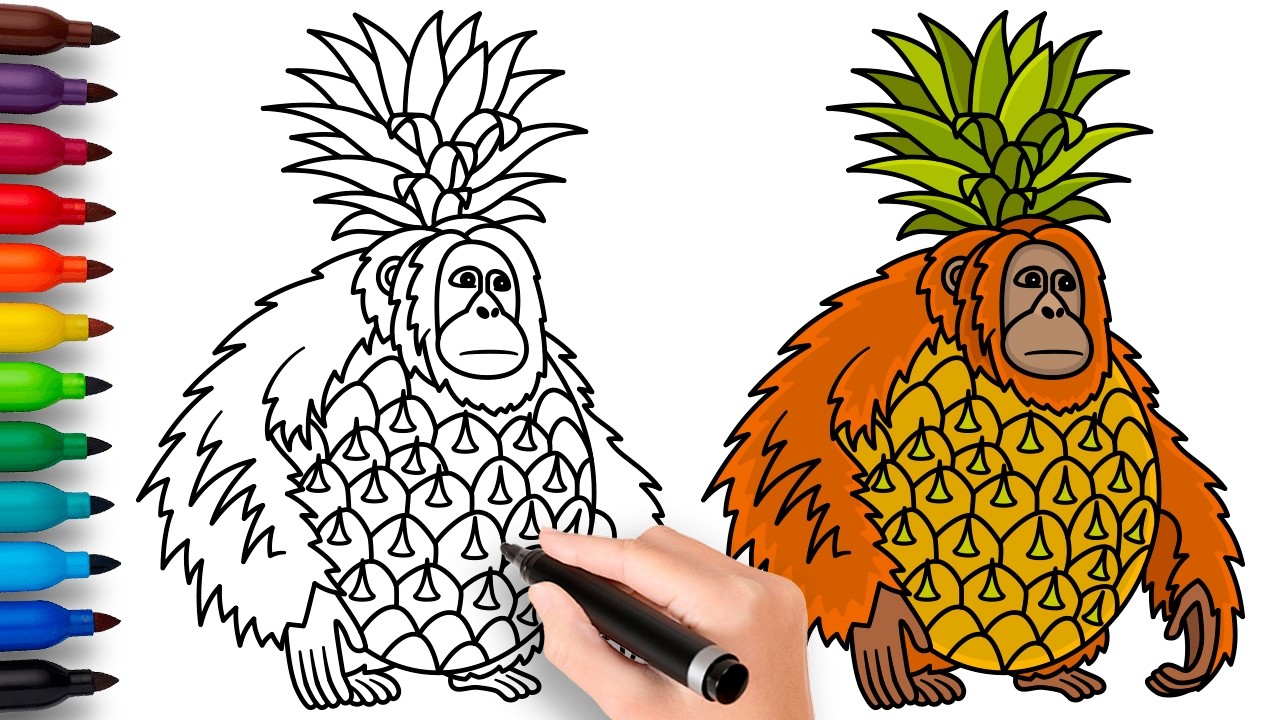 HOW TO DRAW ORANGUTINI ANANASINI | Italian Brainrot Animals - Easy Step ...