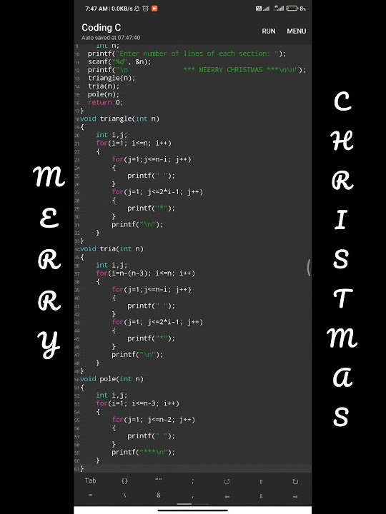 Merry Christmas 🎄 ️ Christmas Tree From Cprogramming Coding Christmas Youtubeshorts Shorts