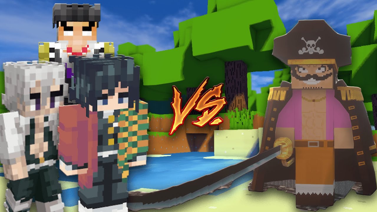 Hashira's VS Pirate King - Minecraft Demon Slayer - YouTube