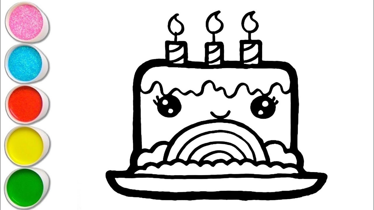 Cake Drawing for Kids and Toddlers | How to Draw Cake Step by Step ...