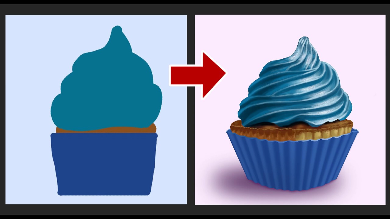 How to draw a cupcake in Photoshop - YouTube