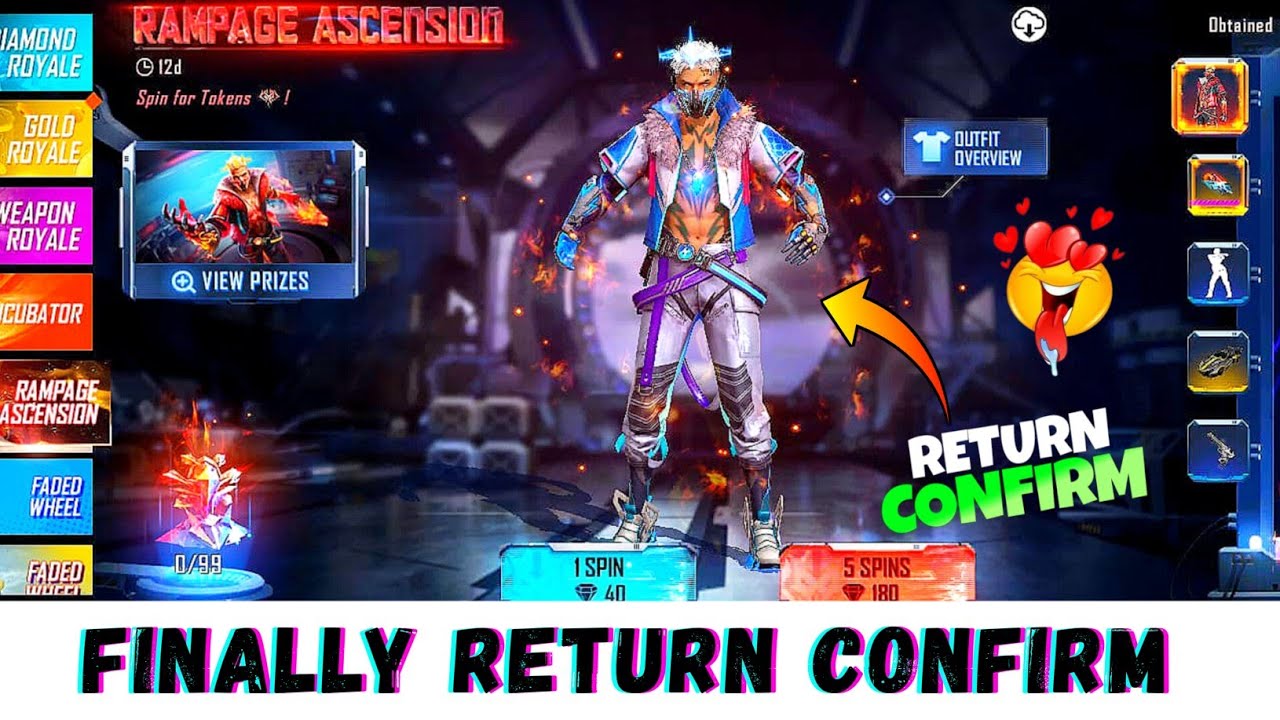 RETURN CONFIRM DATE 🥳 RAMPAGE EVO BUNDLE RETURN ⚡FREE FIRE EVO BUNDLE ...