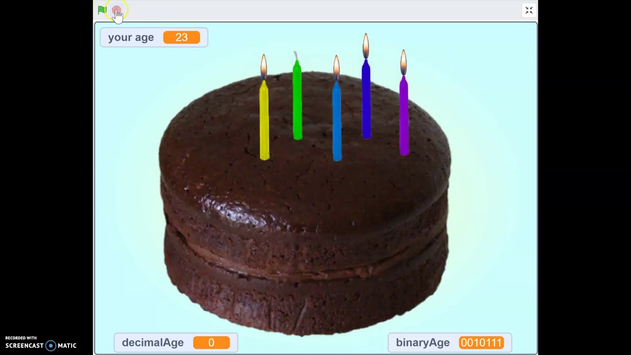 Binary Birthday Cake - YouTube