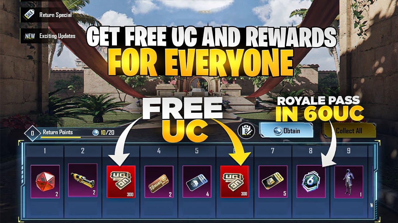 Get Free UC & Free Rewards | New Welcome Back Event | RP in just 60 UC ...