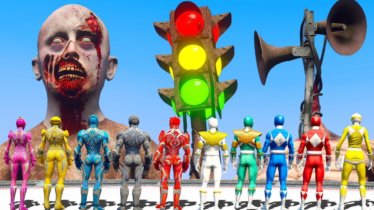 Power Rangers FOUND Giant Angry Siren Head Army | Superheroes VS ...
