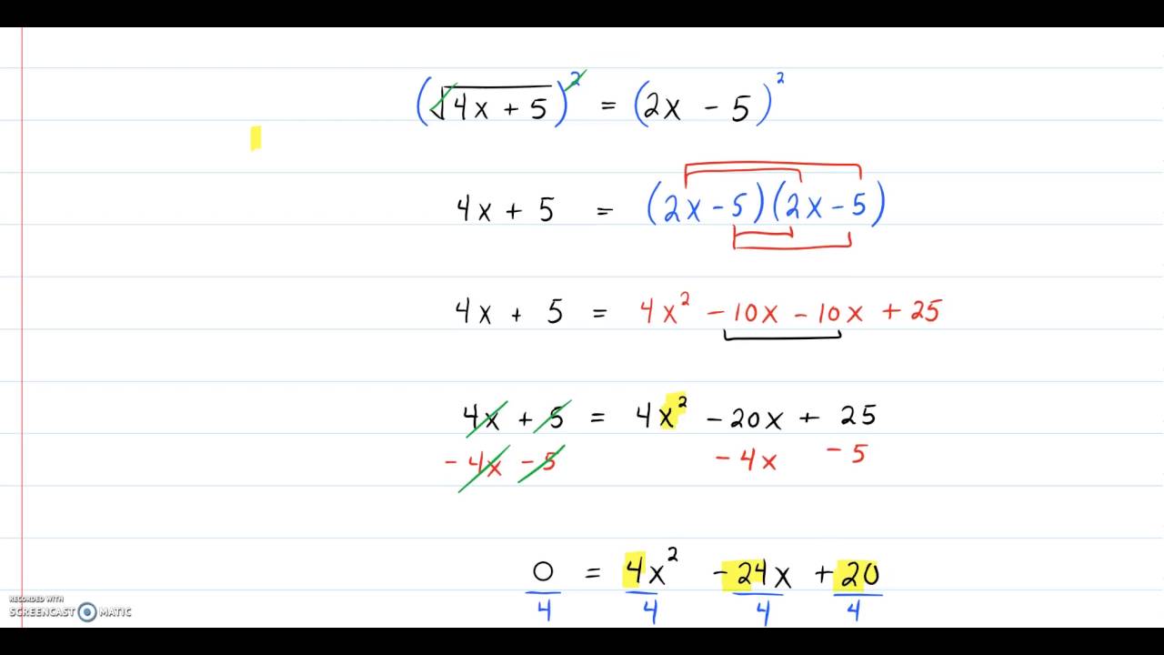 College Algebra Equations with Radicals - YouTube
