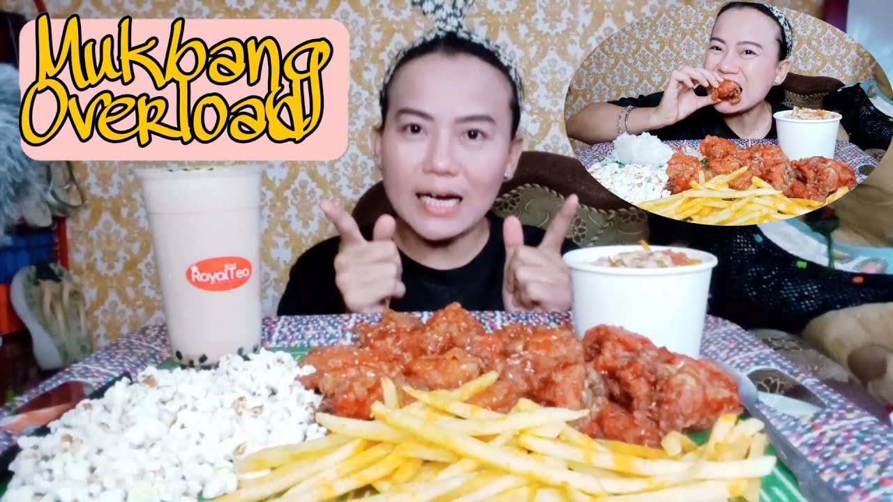 ASMR OVERLOADED MUKBANG | SPICY CHICKEN WINGS + FRIES + POPCORN + STEAM ...