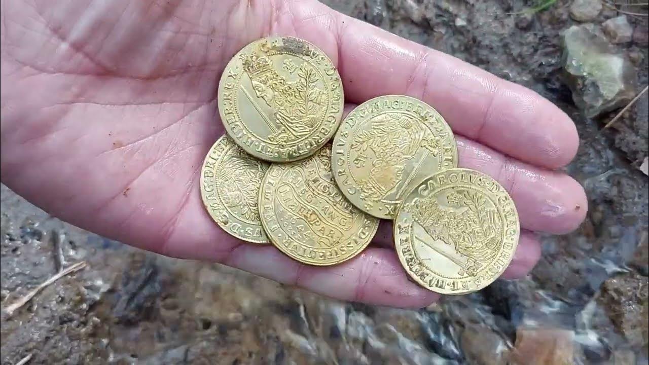 metal detecting uk medieval gold coins in the woods - YouTube