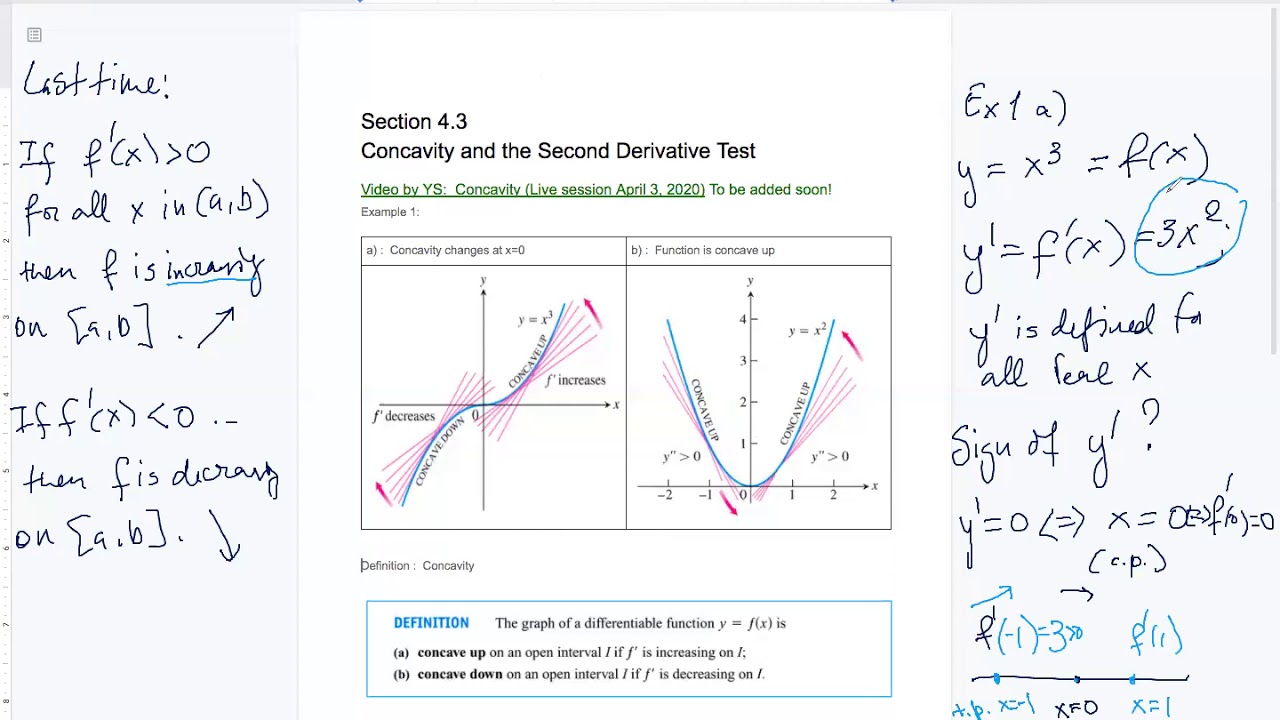 Section4 4 Concavity Definition Ex1 - YouTube