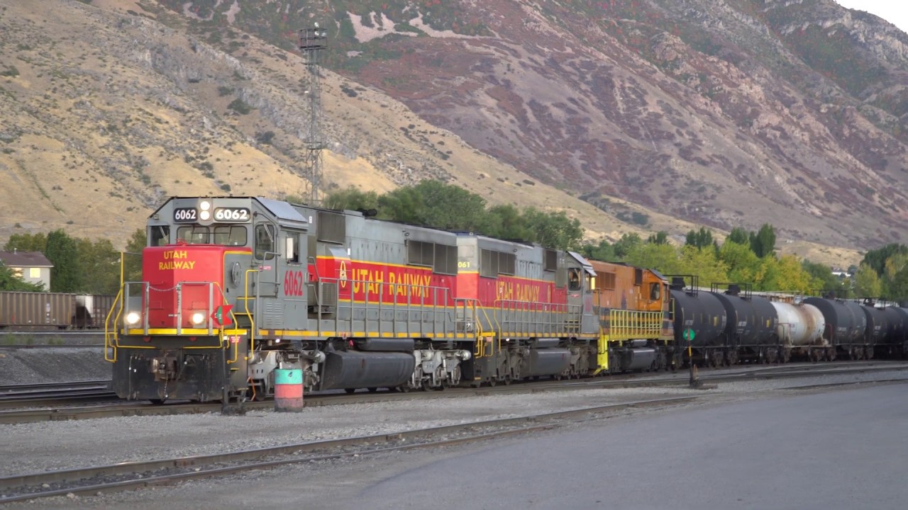 Utah Railway freight departing Provo UT - YouTube
