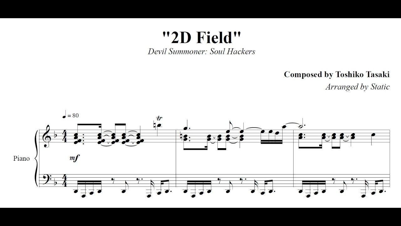 2D Field - Devil Summoner: Soul Hackers Piano Sheet Music - YouTube