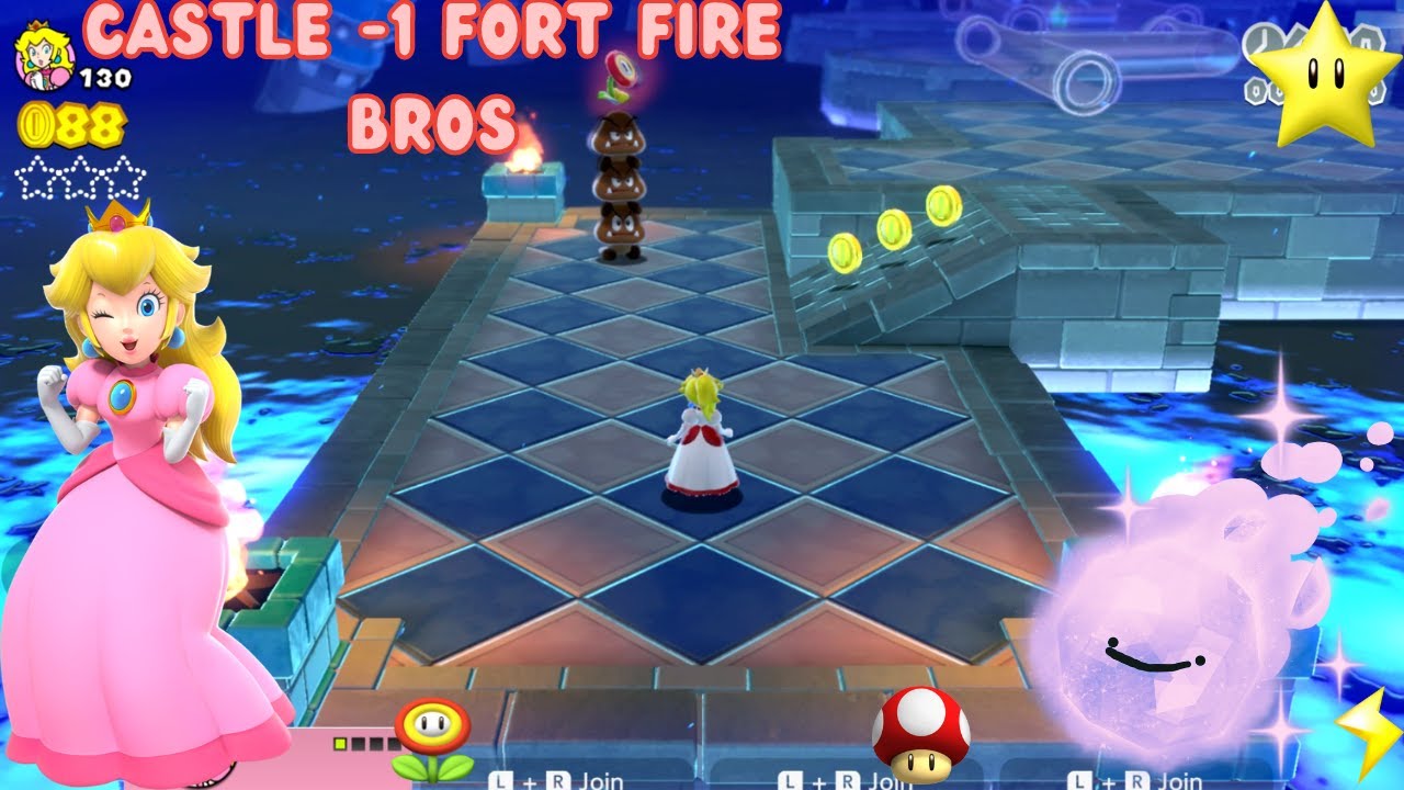 Super Mario 3d World World Castle -1 Fort Fire Bros - YouTube
