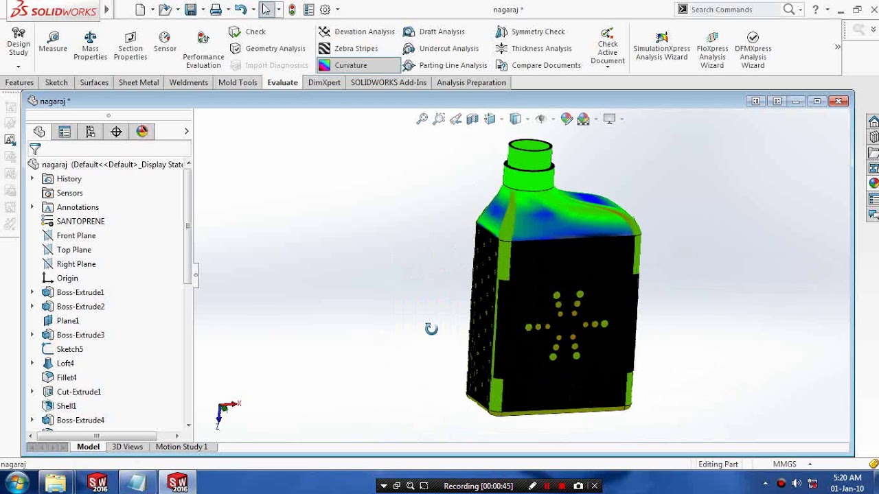 CURVATURE ANALYSIS IN SOLIDWORKS - YouTube