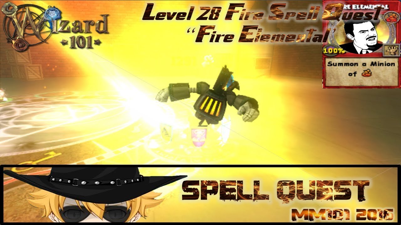 Wizard101 - Level 28 Fire Spell Quest: "Fire Elemental" - YouTube