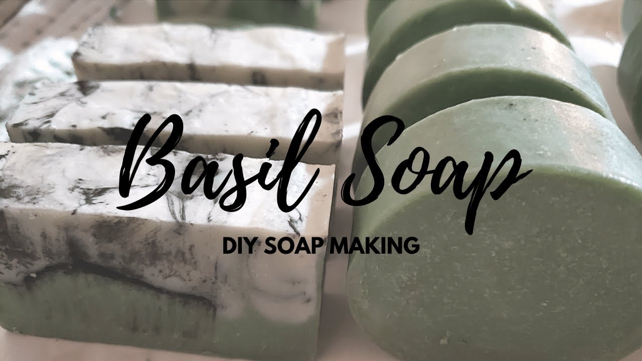 Soap Making: Making fresh basil soap and attempting a pencil line - YouTube