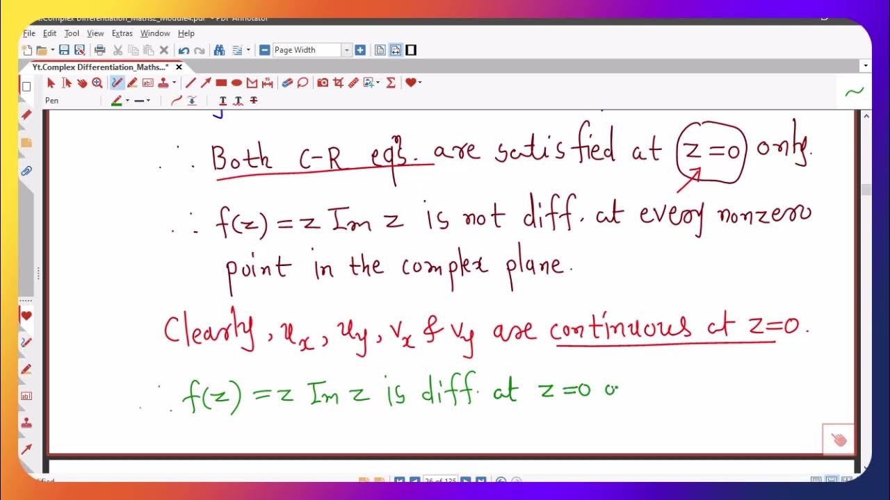 Lec6/Complex Differentiation/Differentiability of Complex Function - YouTube