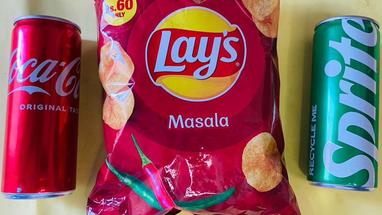 wow i am satisfying unboxing lays masala sprite coca cola asmr open ...