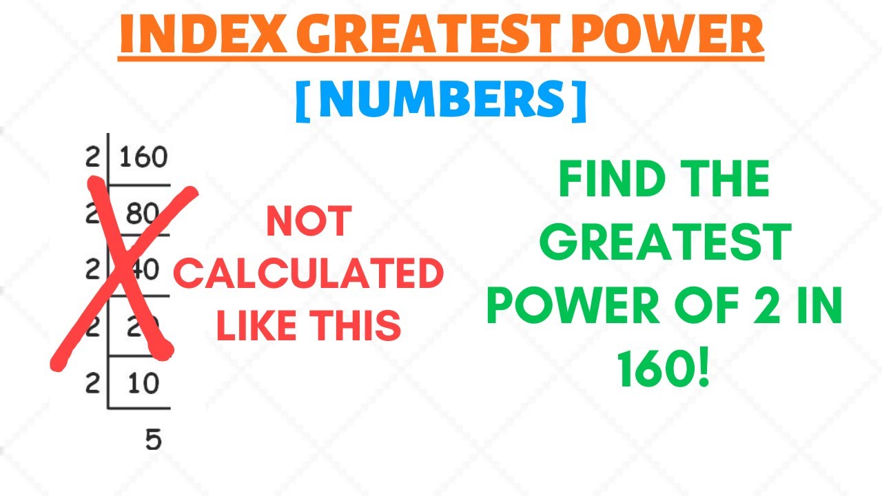Index Greatest Power [Numbers] - YouTube