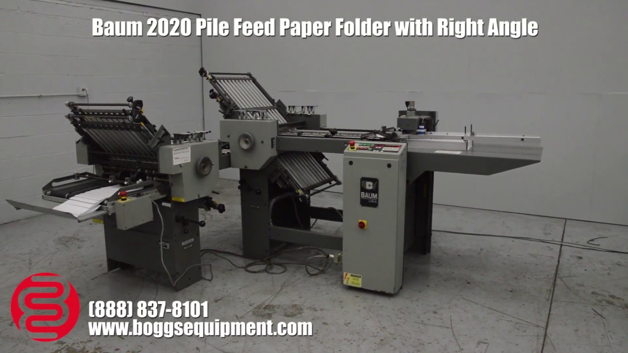 Baum 2020 Pile Feed Paper Folder with Right Angle - YouTube
