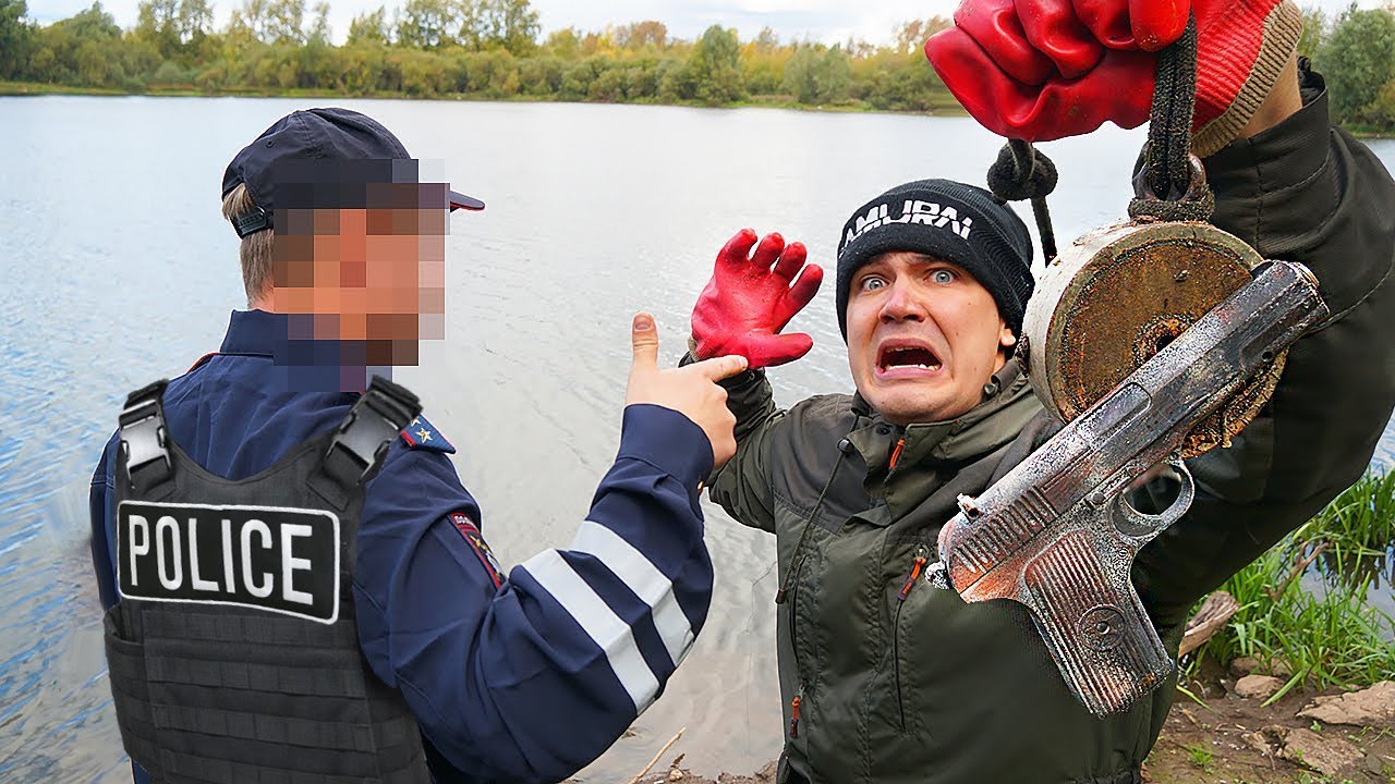 Found Machine Gun Underwater While Magnet Fishing! **POLICE INVOLVED ...