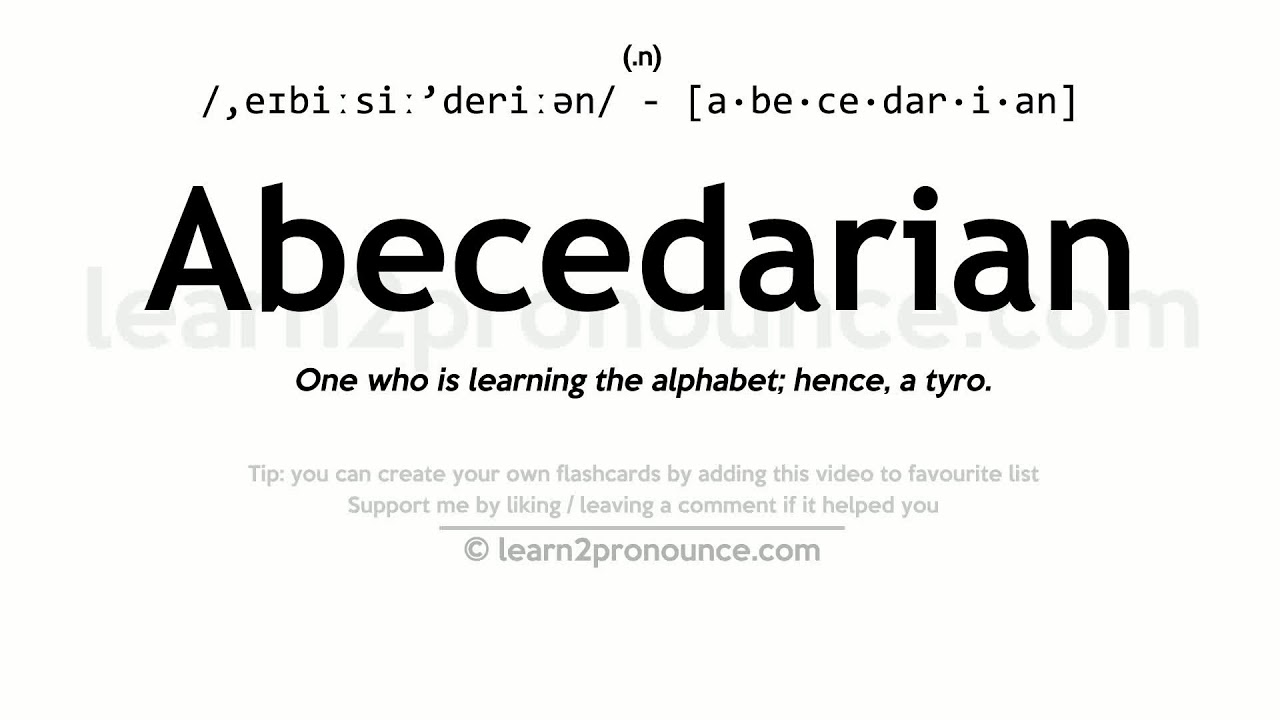 Pronunciation of Abecedarian | Definition of Abecedarian - YouTube