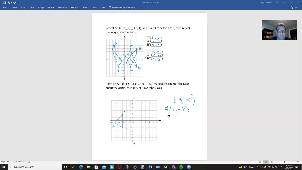 7.4 geometry multiple transformations - YouTube