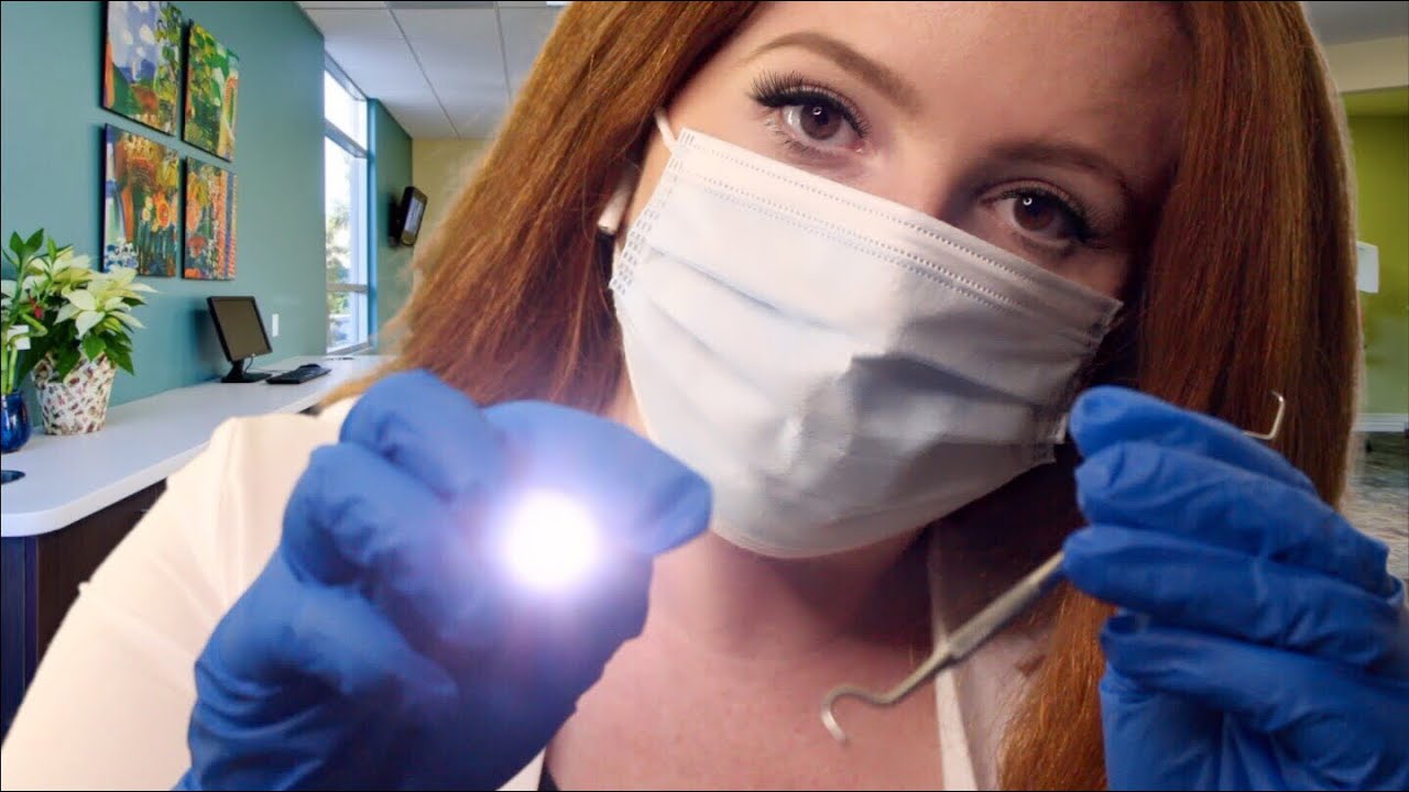 ASMR Dentist Roleplay - Check Up and Cleaning (Gloves, Brushing, Light) - YouTube