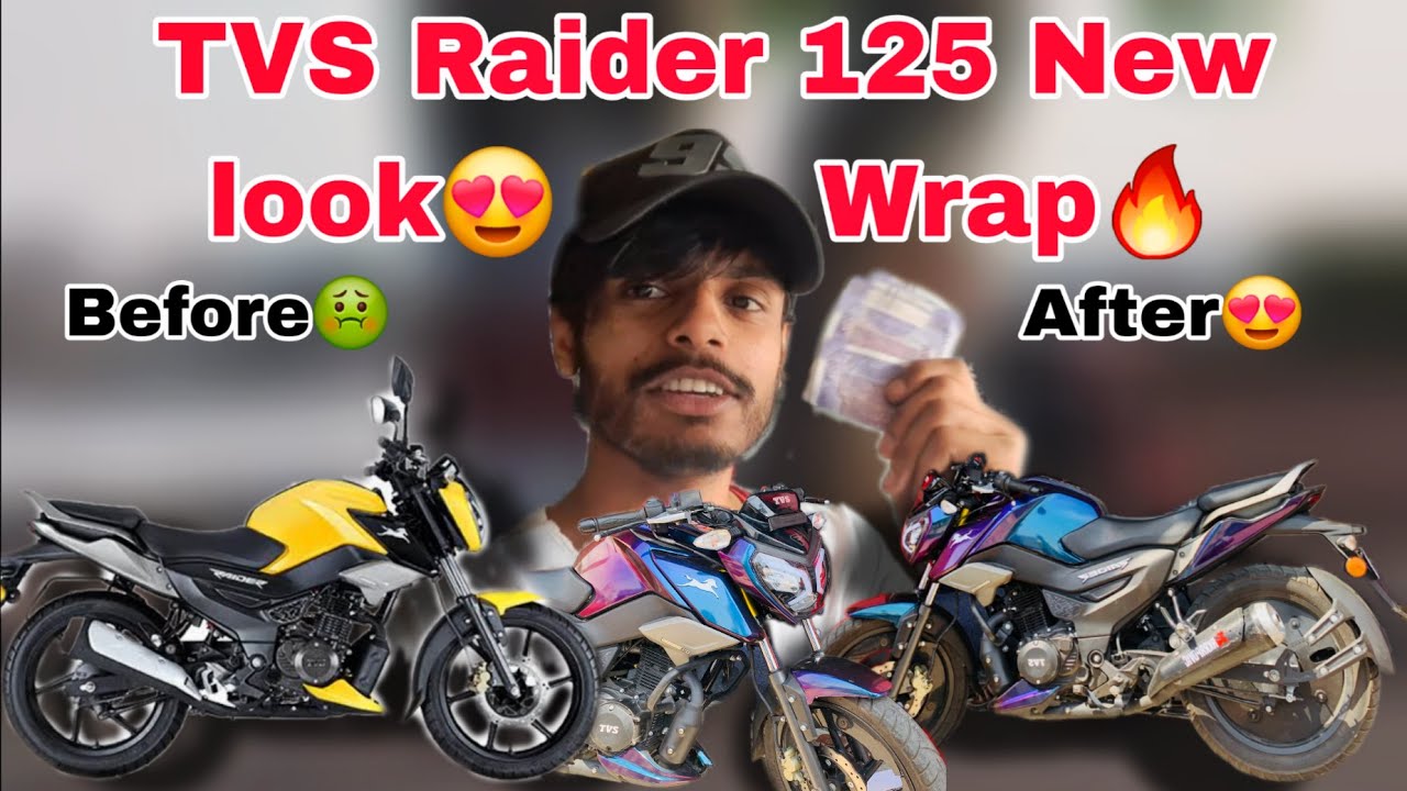 Chameleon Wrap 🔥 in TVS Raider 125cc // Bike Modification - YouTube