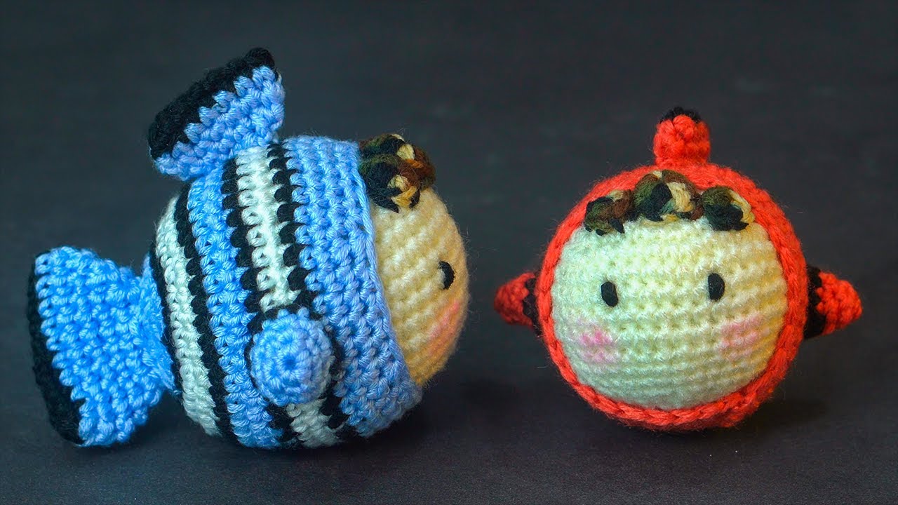 Móc Con Cá Hề Loopy! Móc khoá len cá siêu đẹp, (chart móc len cá), cách ...