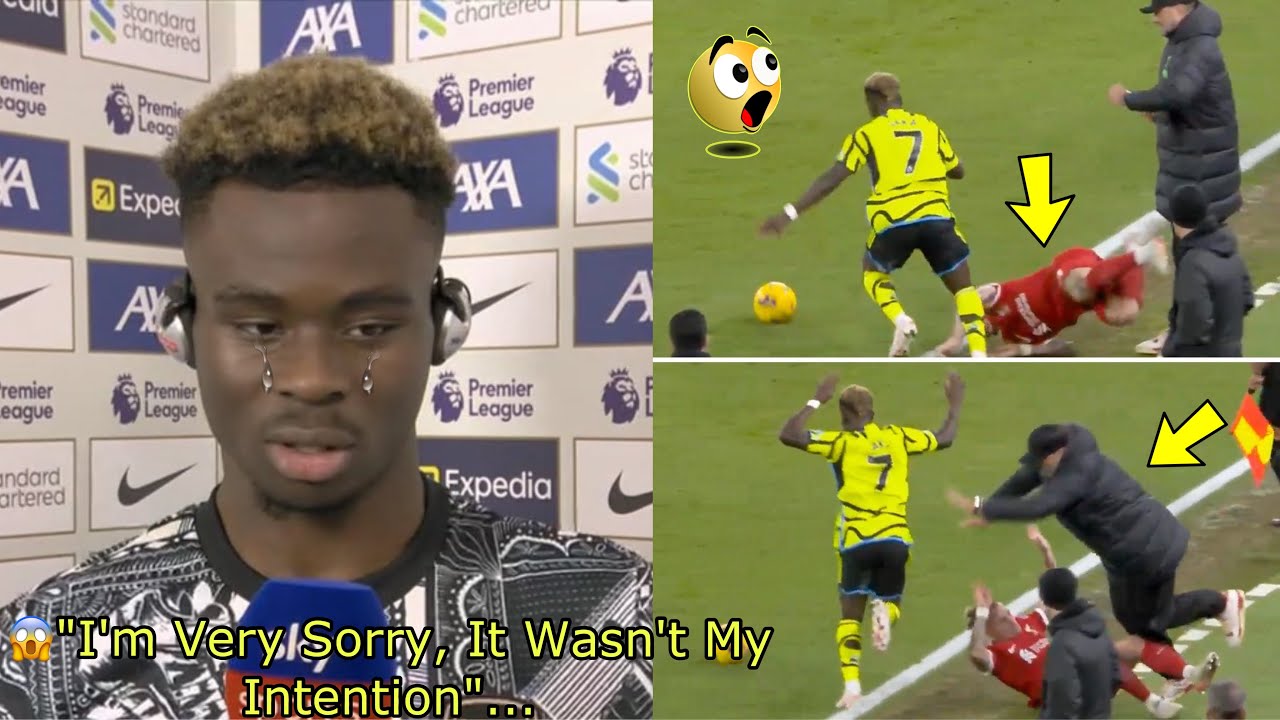 😱Bukayo Saka Almost In Tears As He APOLOGISE To Tsimikas & Liverpool ...