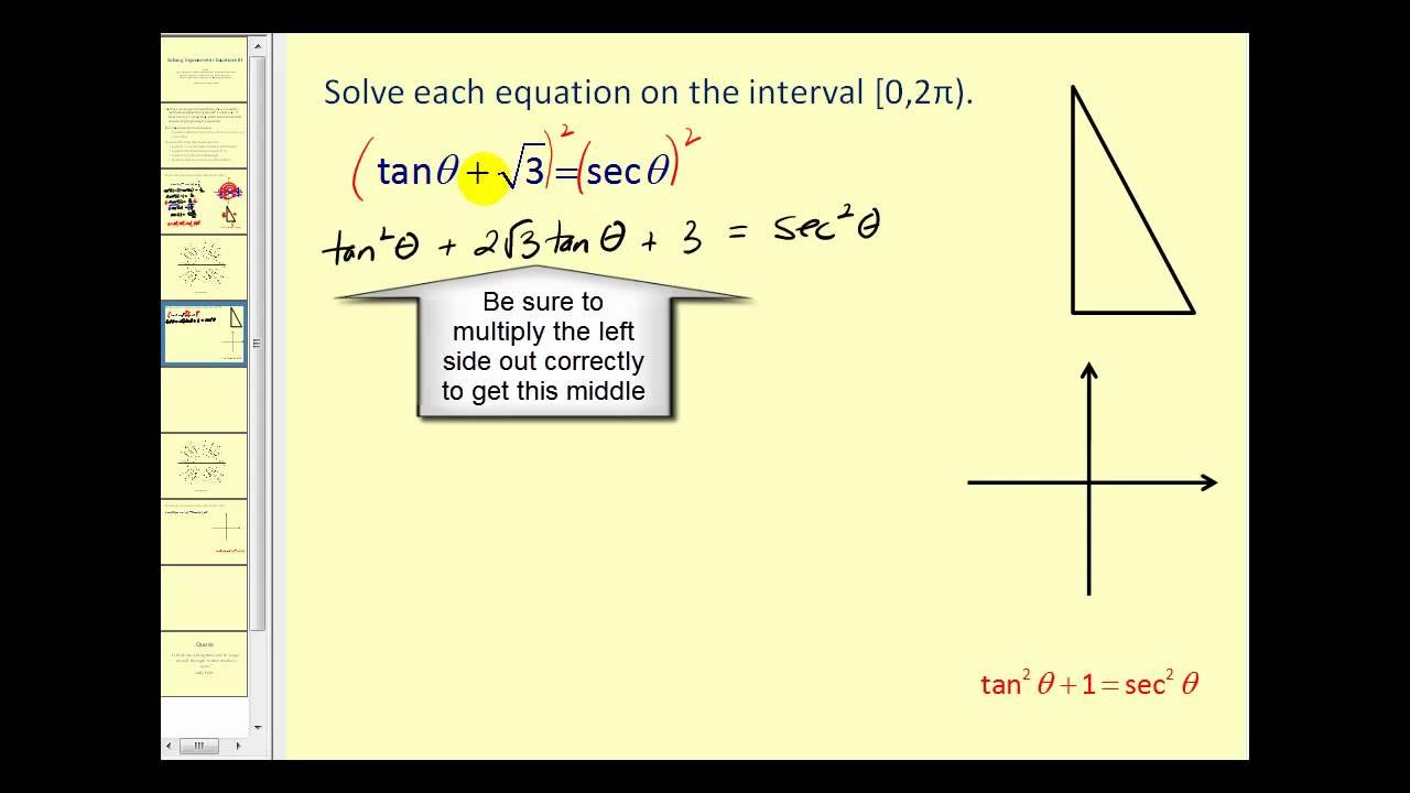 Solving Trigonometric Equations III - YouTube