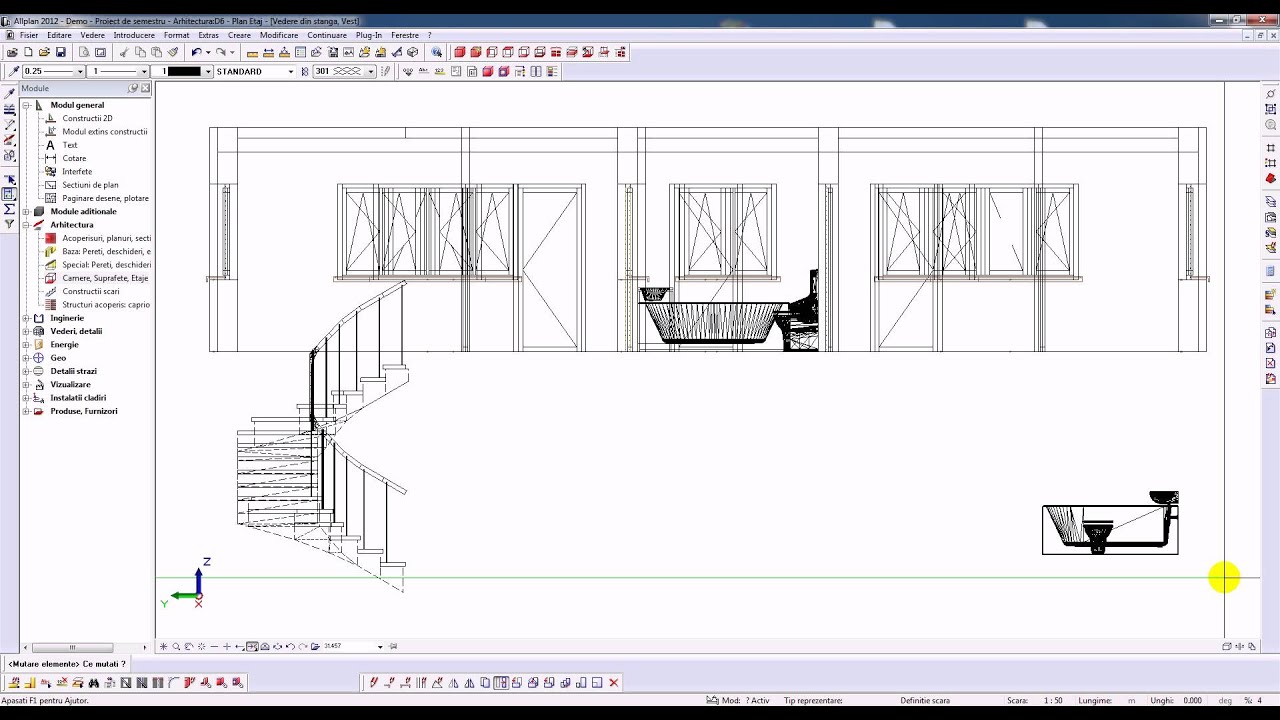 9. Tutorial Allplan 2012 - Arhitectura baza - Mutare obiecte la etaj - YouTube