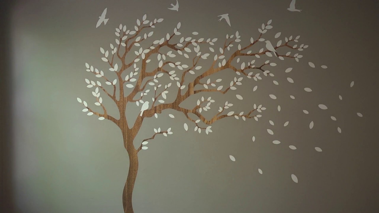 Breezy Tree Decal with Birds - YouTube
