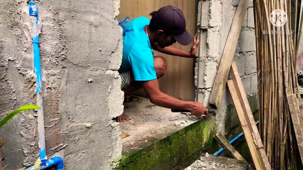 How to make a simple concrete door hamba@foreman jonior - YouTube