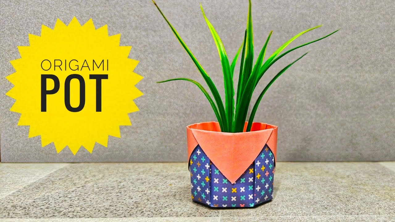 Origami Pot | Flower Pot - YouTube
