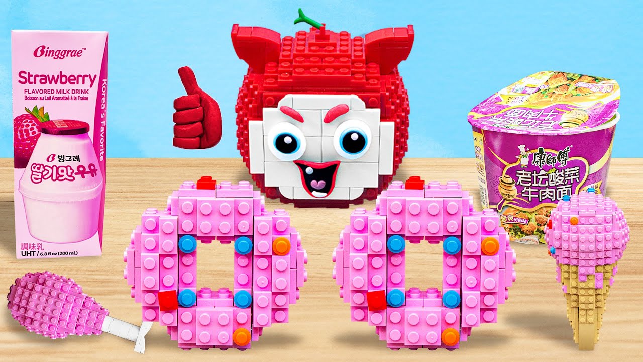 LEGO FAST FOOD Store: Red Apple Eating 100 Dish (Chicken Thighs, Fruit ...