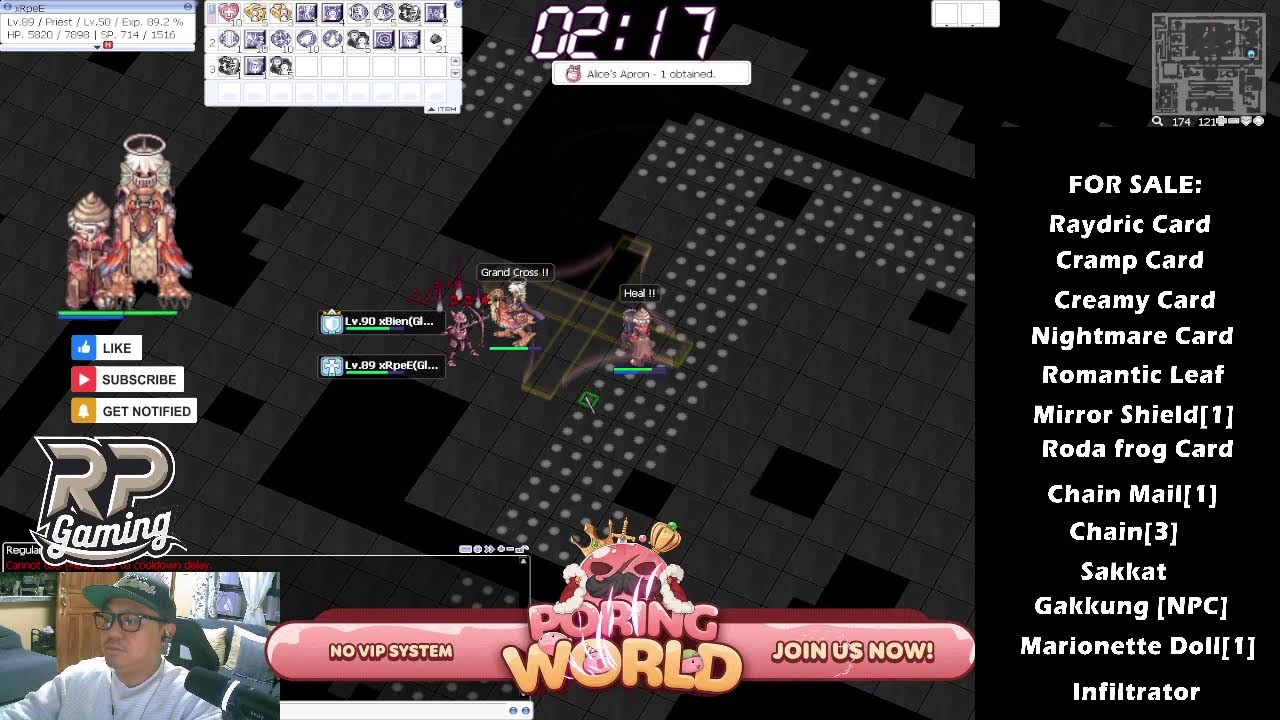 Poring World Ragnarok:LVL 89 FS Castle RUN Road to 90 with xBien ...